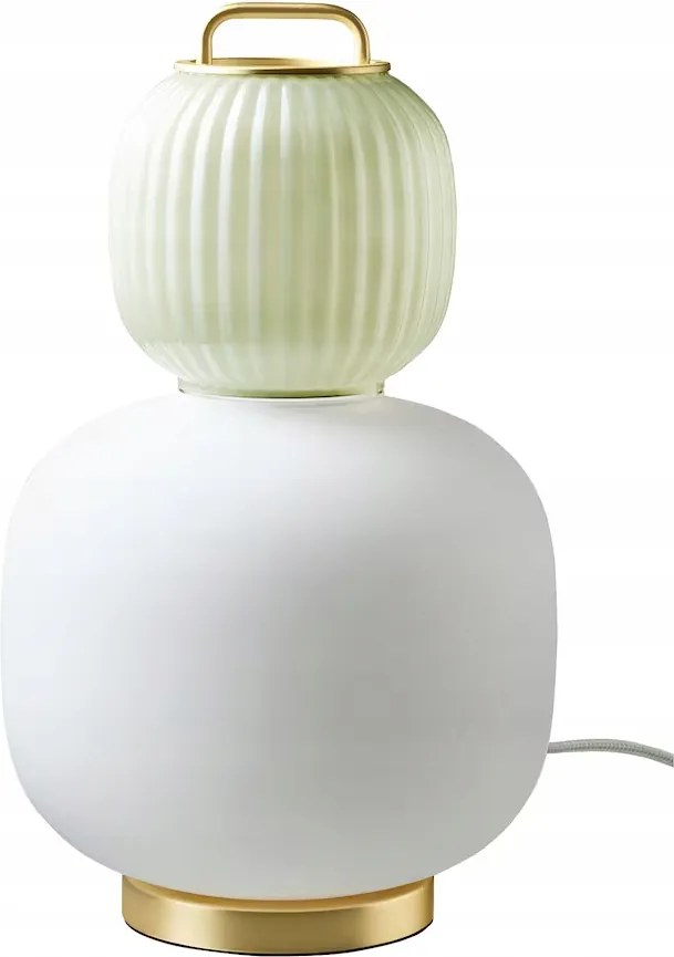 Ikea Pilblixt stolní lampa bílá/světle zeleň /imitace zlatého kovu, 41 cm