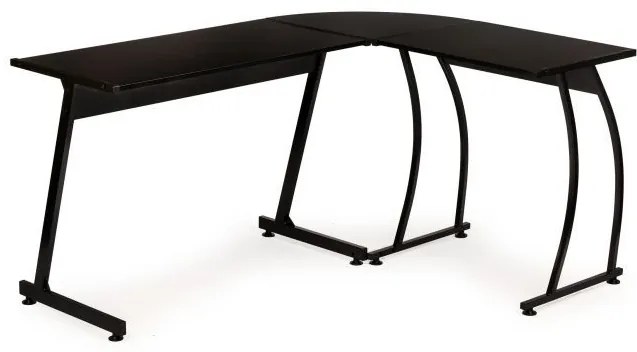 ModernHome Rohový psací stůl - černý, HCD006