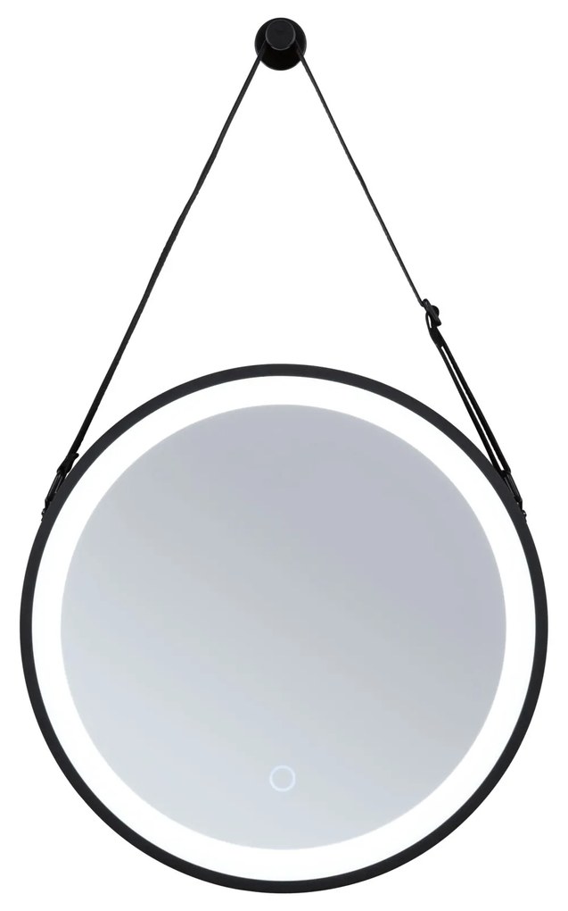 Paulmann 71092 Miro, kulaté zrcadlo s osvětlení a závěsem, 7,5W LED Tunable White, černá, průměr 40cm, IP44