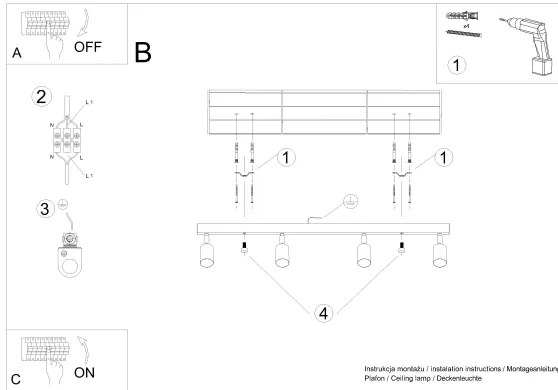 Sollux SL.1289 - Bodové svítidlo VERDO 4xGU10/10W/230V bílá