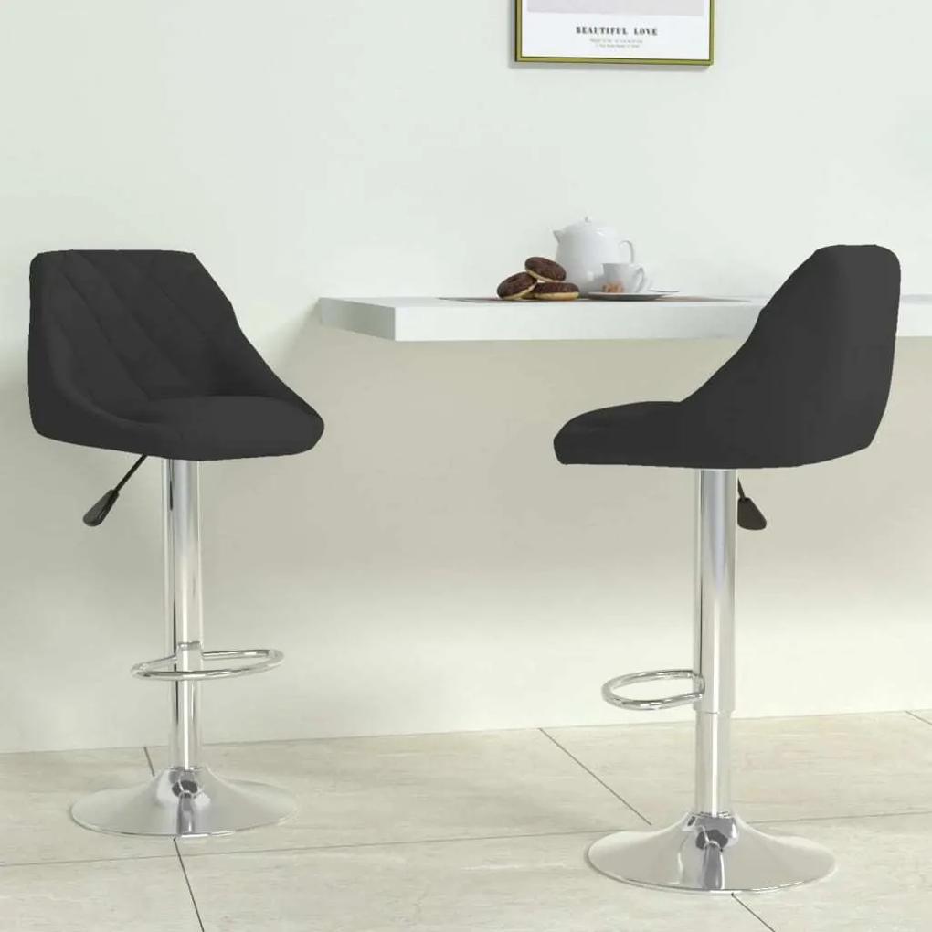 vidaXL Barové stoličky 2 ks samet [335309] Barva: Černá