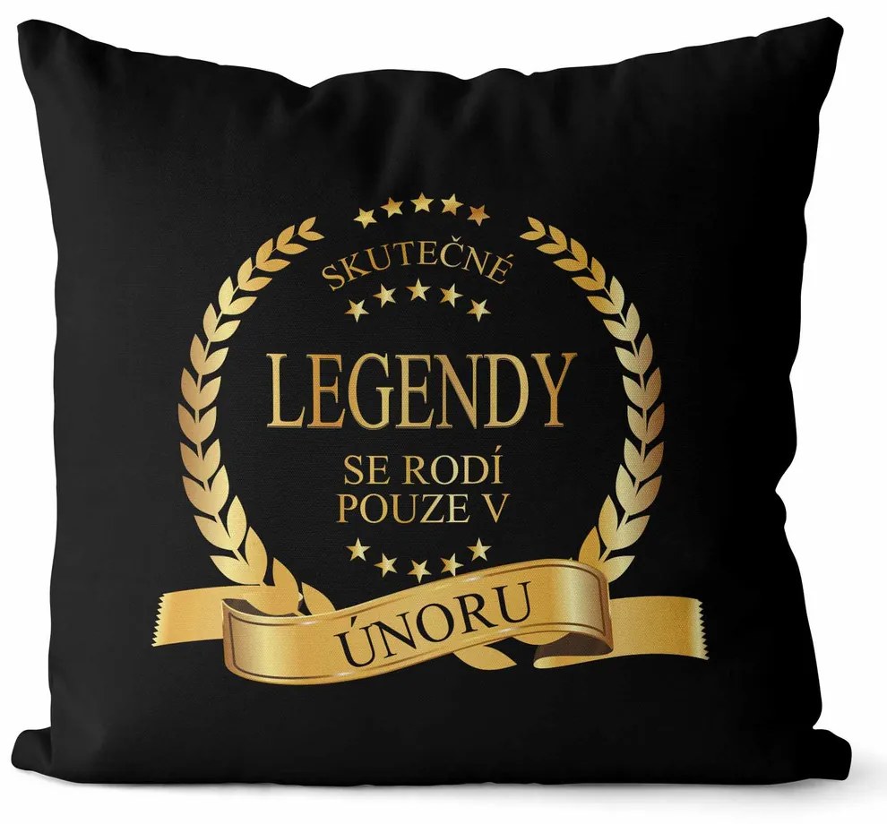 Polštář Skutečné legendy – měsíce (Velikost: 55 x 55 cm, Měsíc: 02 - Únor)