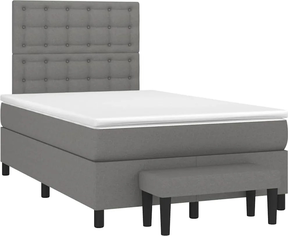 Box spring postel s matrací tmavě šedá 120x190 cm textil 3270384