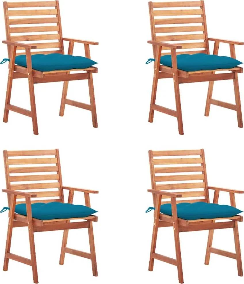vidaXL Zahradní jídelní židle s poduškami 4 ks masivní akáciové dřevo [3078338] Barva: taupe