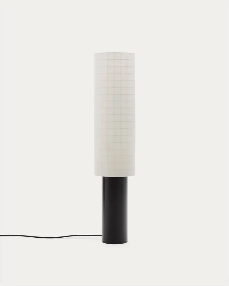Bílá/černá stojací lampa s textilním stínidlem (výška 142 cm) Dulan – Kave Home