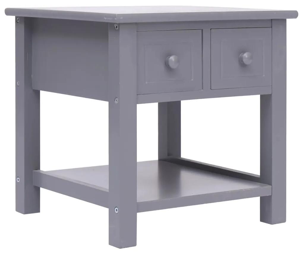 284069 vidaXL Odkládací stolek šedý 40 x 40 x 40 cm dřevo pavlovnie