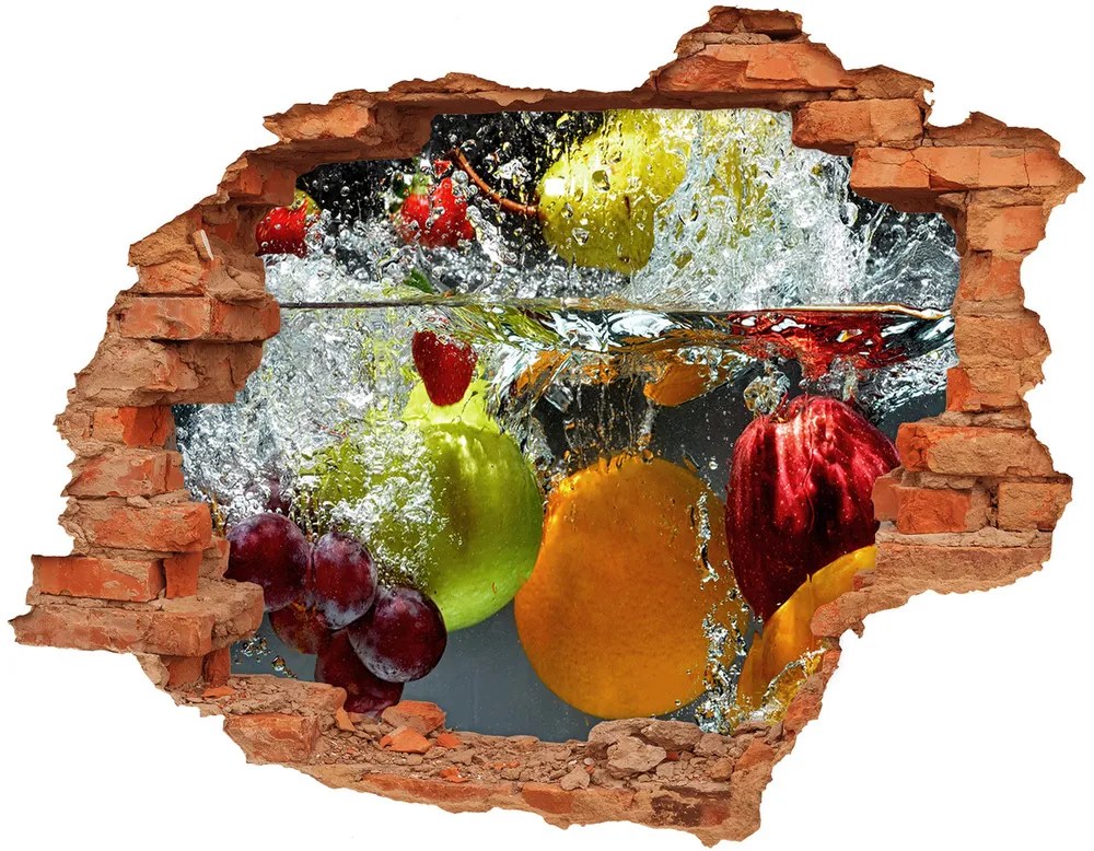 Wallmuralia Nálepka 3D díra Ovoce a zelenina 90x70 cm
