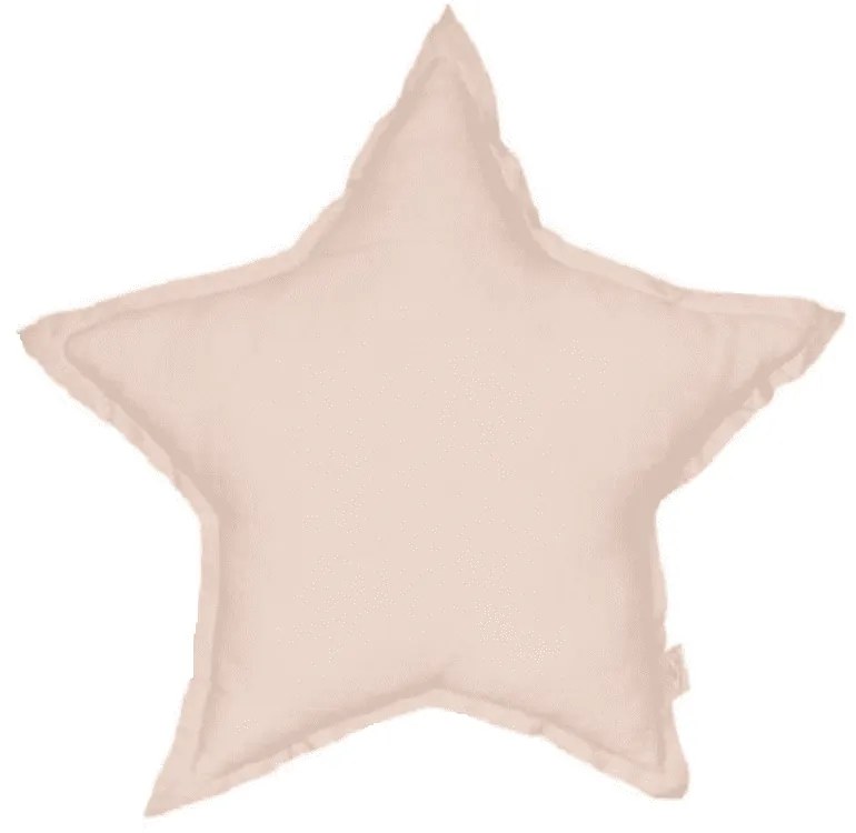 Mini lněný polštář hvězda pudrově růžová 36 cm
