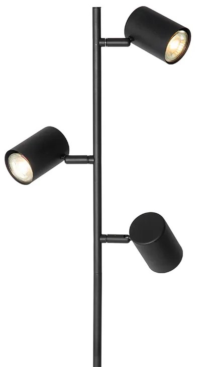 Chytrá stojací lampa černá 3-světla vč. 3 Wifi GU10 50mm - Jeana