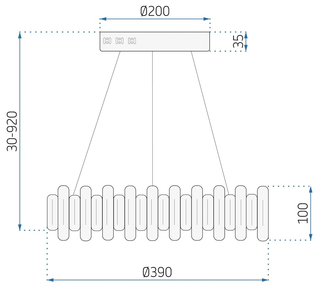 Toolight Křišťálová LED stropní lampa APP1041-CP + dálkový ovladač