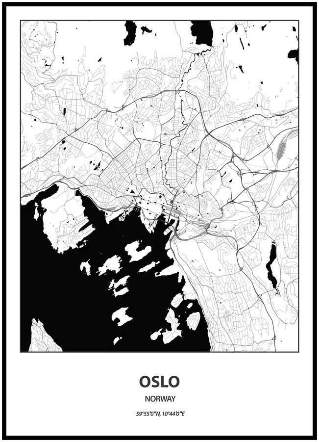 Plakát Mapa města (více variant měst) Rozměr plakátu: 30 x 40 cm, Město: Amsterdam