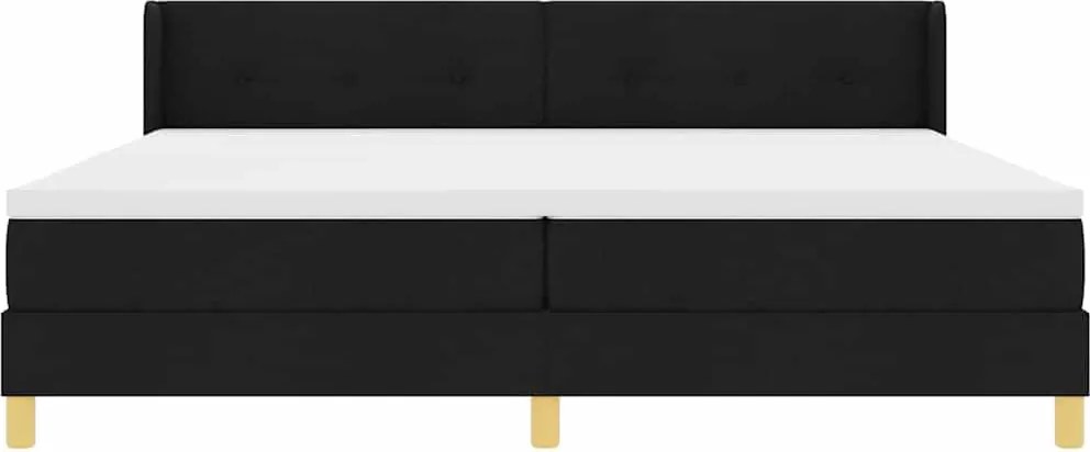 Postel s boxspringem s čelo Černá 200 x 200 cm textil 3341316