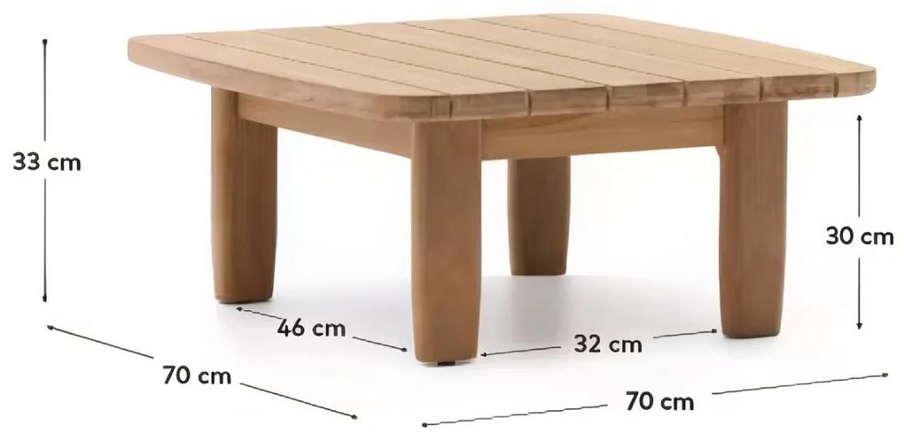 OnaDnes -20% Teakový zahradní stolek Kave Home Tirant 70 x 70 cm