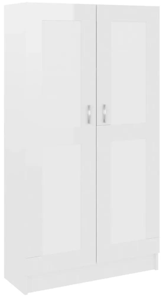 vidaXL Knihovna bílá s vysokým leskem 82,5x30,5x150 cm dřevotříska