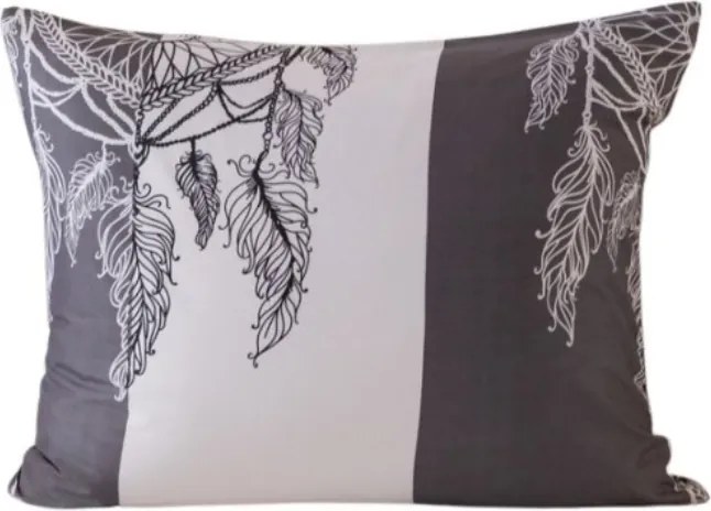 Flanelový povlak na polštář TIRSO 50x70 cm, šedo-bílý
