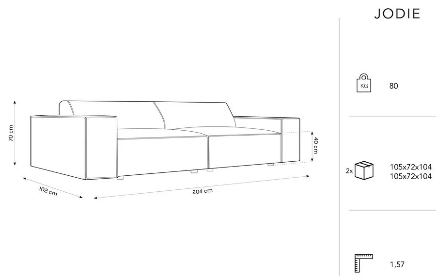 Béžová pohovka z textilie bouclé 204 cm Jodie – Micadoni Home