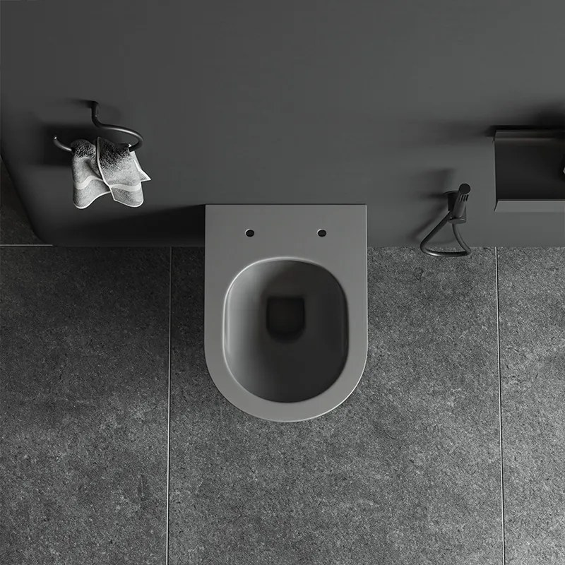 BPS-koupelny Závěsná WC mísa se SoftClose sedátkem HYD-7287, šedá mat