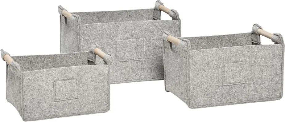 Hübsch Plstěný úložný box Grey Velikost S, šedá barva, textil