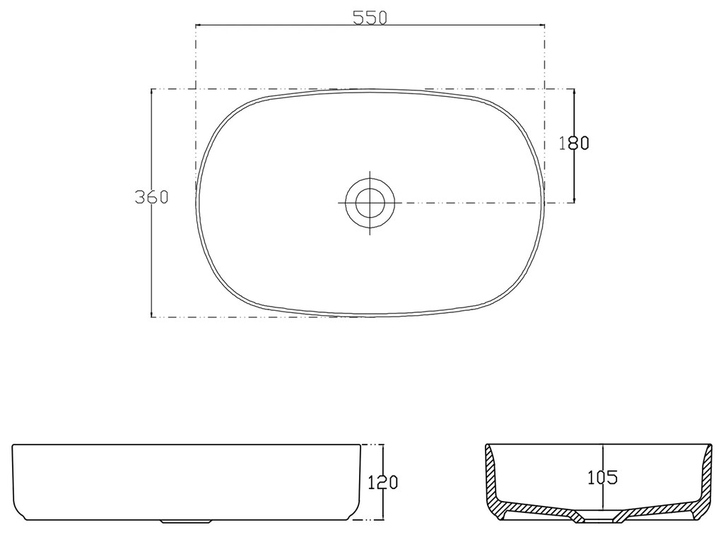 Isvea INFINITY OVAL keramické umyvadlo na desku, 55x36cm, růžová Salmon - 10NF65055-2S