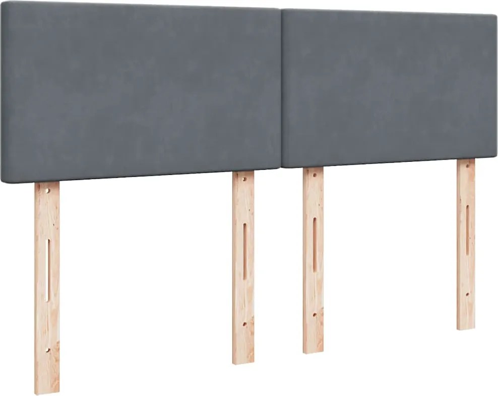 Box spring postel s matrací tmavě šedá 140x200 cm samet 3287753