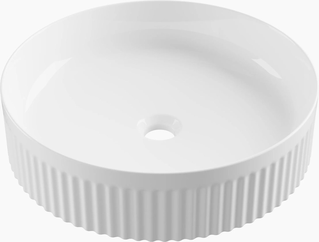 Gamma Frezja, kulaté umyvadlo na desku 425x425x105 mm, bílá lesklá, GMA-UC-FREZJAOK