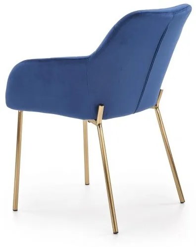 Jídelní židle Erica, tmavě modrá / zlatá