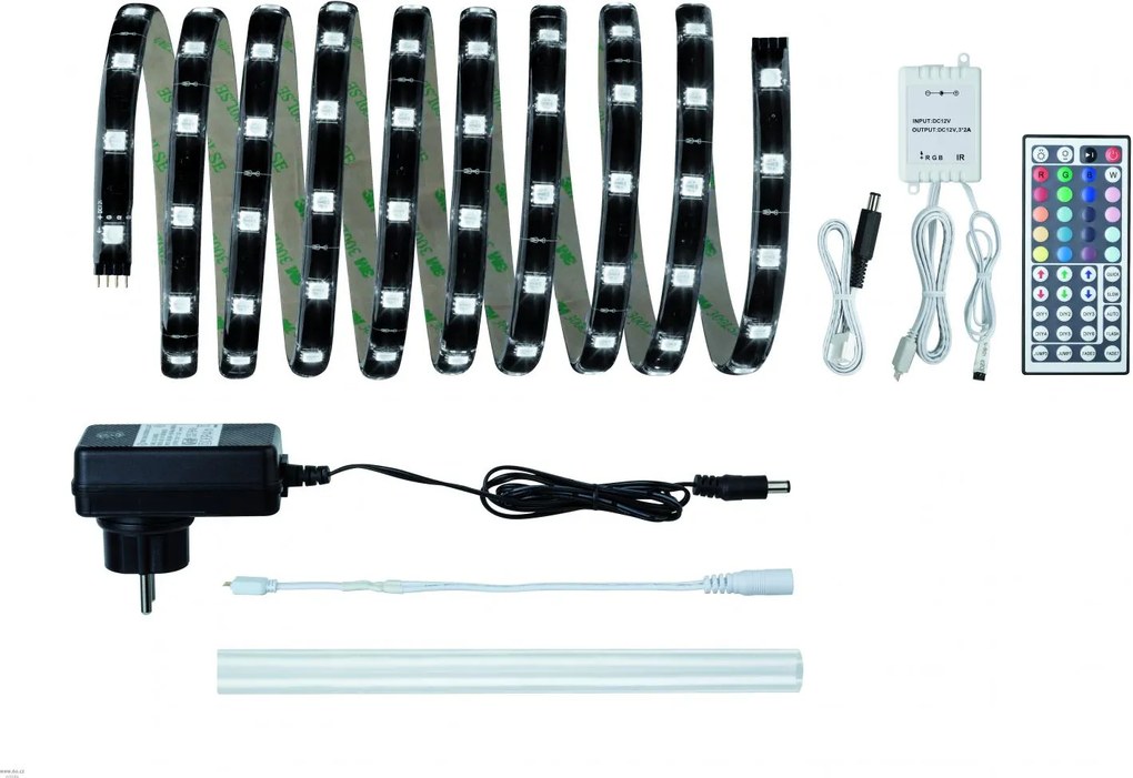 Paulmann 70512 Basic set RGB, set 3m RGB LED pásku + trafo + dálkový ovladač, RGB, IP44