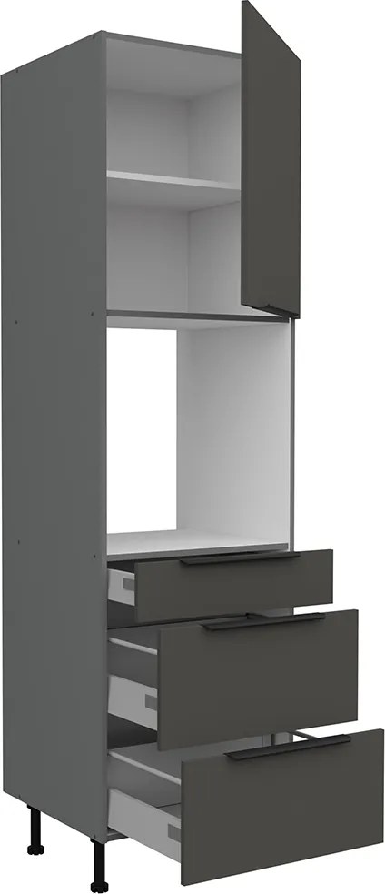 ARIA pi | vysoká skříňka 60 DPS-215 3S1F na vestavnou troubu | PREMIUM BOX | 60 cm | ANTI FINGERPRINT povrch | antracit/šedá grafit