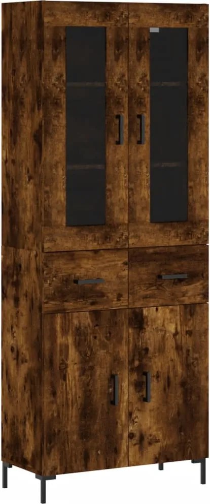 Skříň highboard kouřový dub 69,5 x 34 x 180 cm kompozitní dřevo 3198534