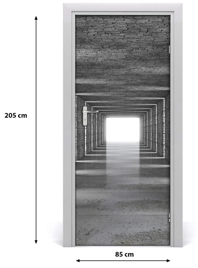 Samolepící fototapeta na dveře Tunel z cihel 85x205 cm