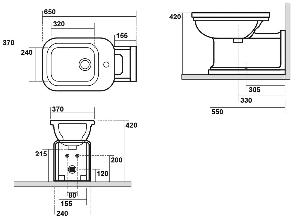 Kerasan, WALDORF bidet 37x42x65cm, 4120K1