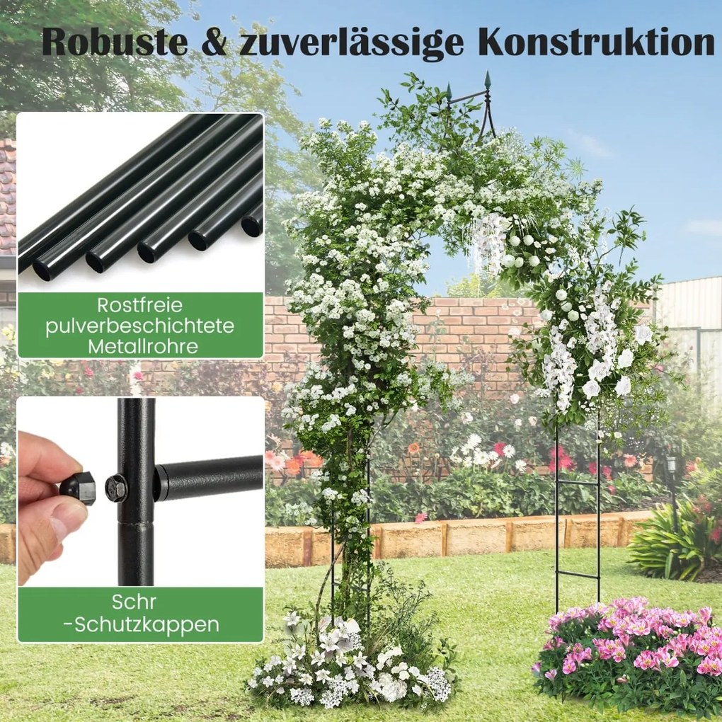 Costway Rose arch kovový zahradní oblouk v gotickém stylu oblouková růže
