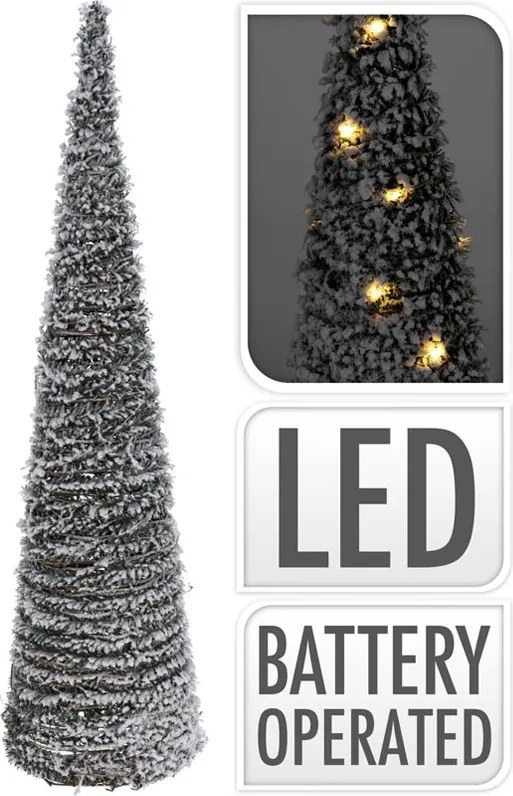 Zasněžený vánoční stromeček s LED 80 cm