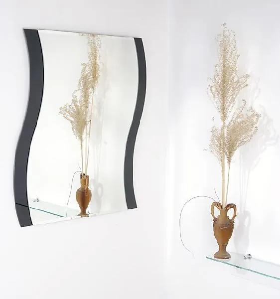 AMIRRO Zrcadlo na zeď do pokoje ložnice dekorativní STORM 50 x 65 cm s fazetou a černými lištami Lacobel 711-737S