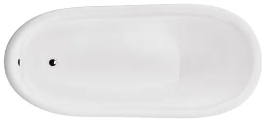 Besco Akrylátová volně stojící vana Otylia 160x77 (170x77) s přepadem Barva: Bílá, Rozměry (cm): 160x77, Varianta: s přepadem, nohy: ČERNÉ
