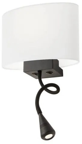 Redo Nástěnná LED lampa Enjoy, 1xE27 + LED 1W Barva: Černá, Barva stínidla: hnědá