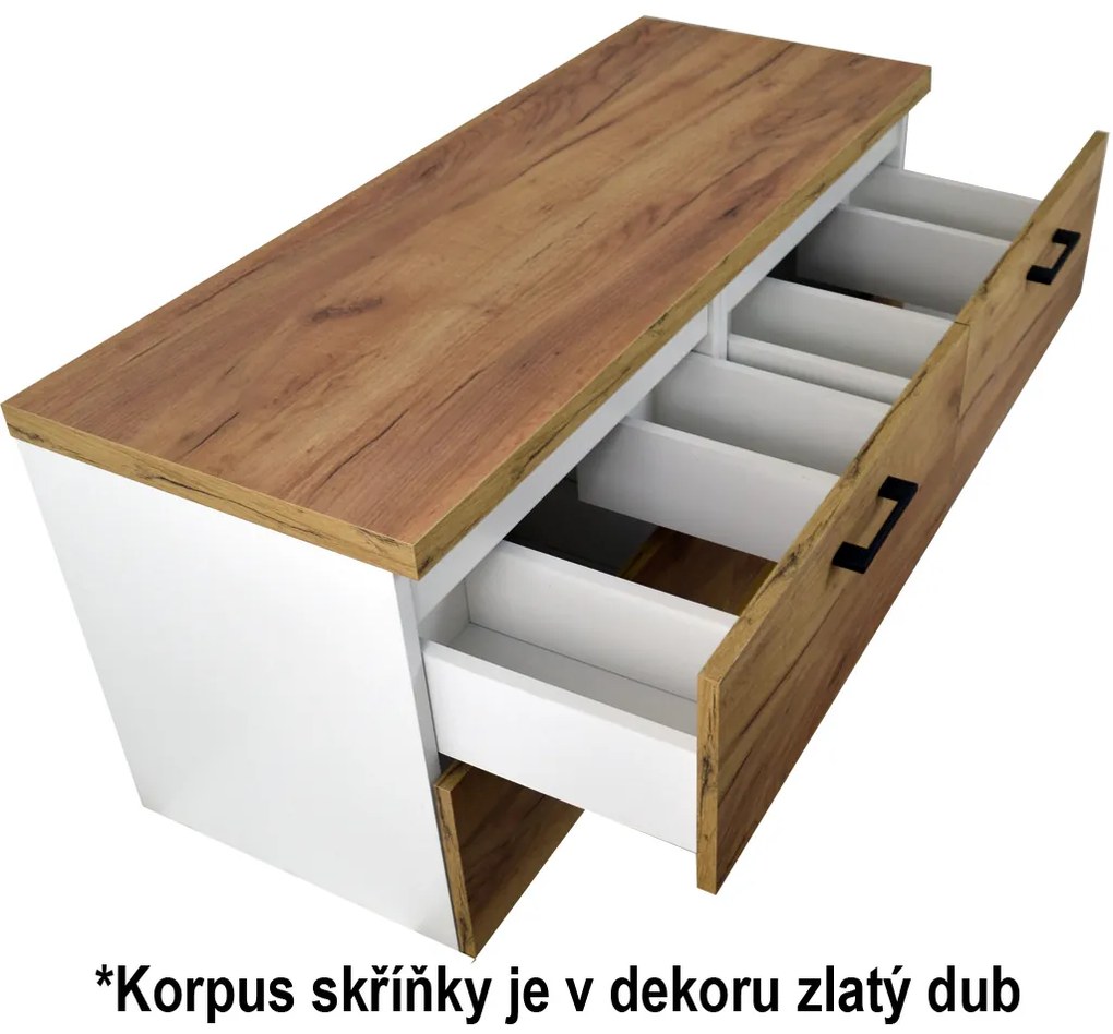 Comodo Koupelnová skříňka pod deskové umyvadlo Agria GO 120-HD - zlatý dub/zlatý dub