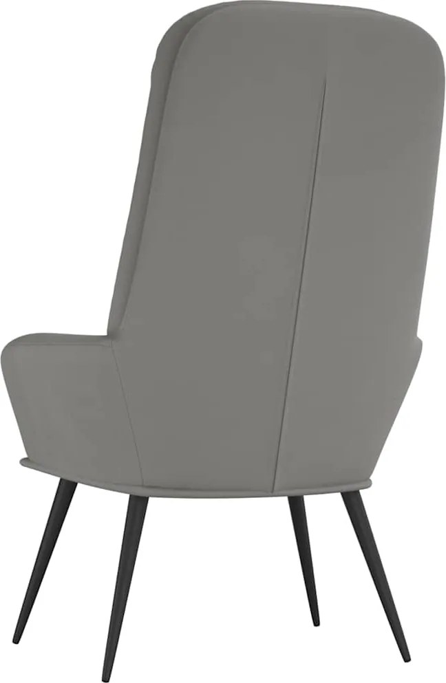 Relaxační křeslo světle šedé samet 341194