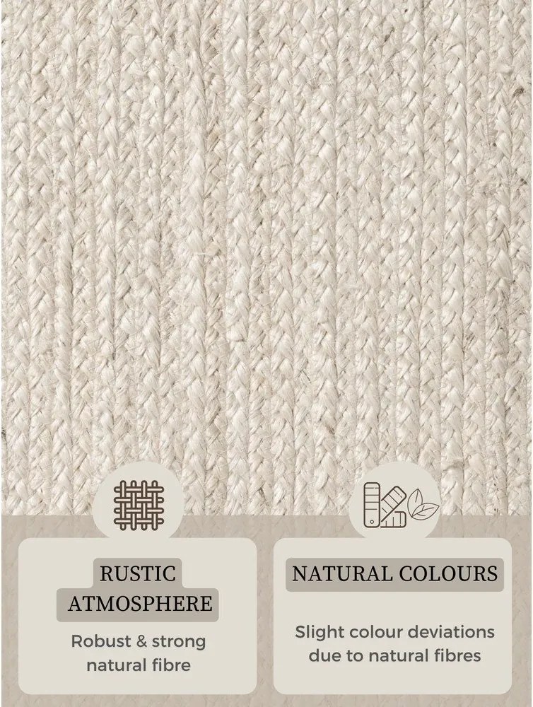Krémový oboustranný/ručně tkaný jutový koberec 160x230 cm Braided – Hanse Home