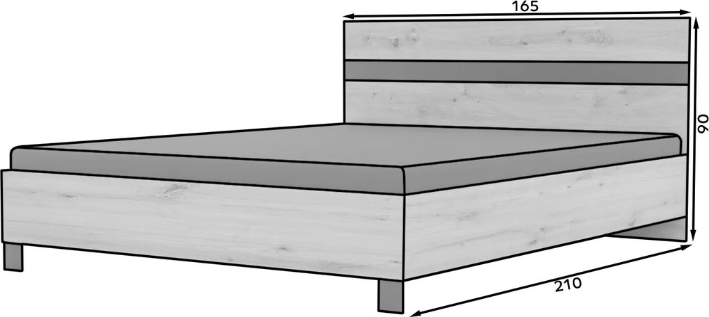 ADRK Furniture Šatní skříň se zrcadlem MALEN ADRK-WA-MAL-205-A