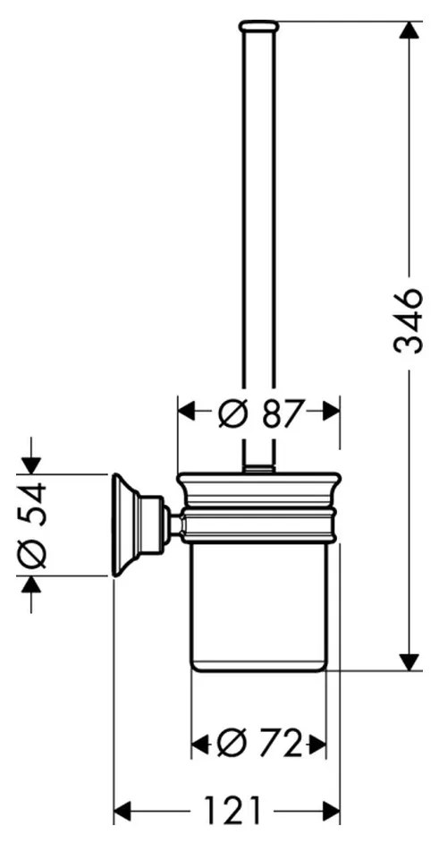 Axor Montreux - WC kartáč s držákem, chrom 42035000