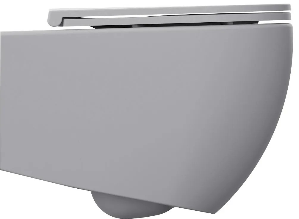 Isvea Isvea, INFINITY závěsná WC mísa, Rimless, 36,5x53cm, stone grey, 10NF02004-2V
