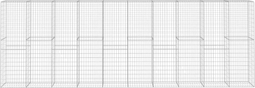Gabionová zeď s víkem z pozinkované oceli 600 x 50 x 200 cm 145089