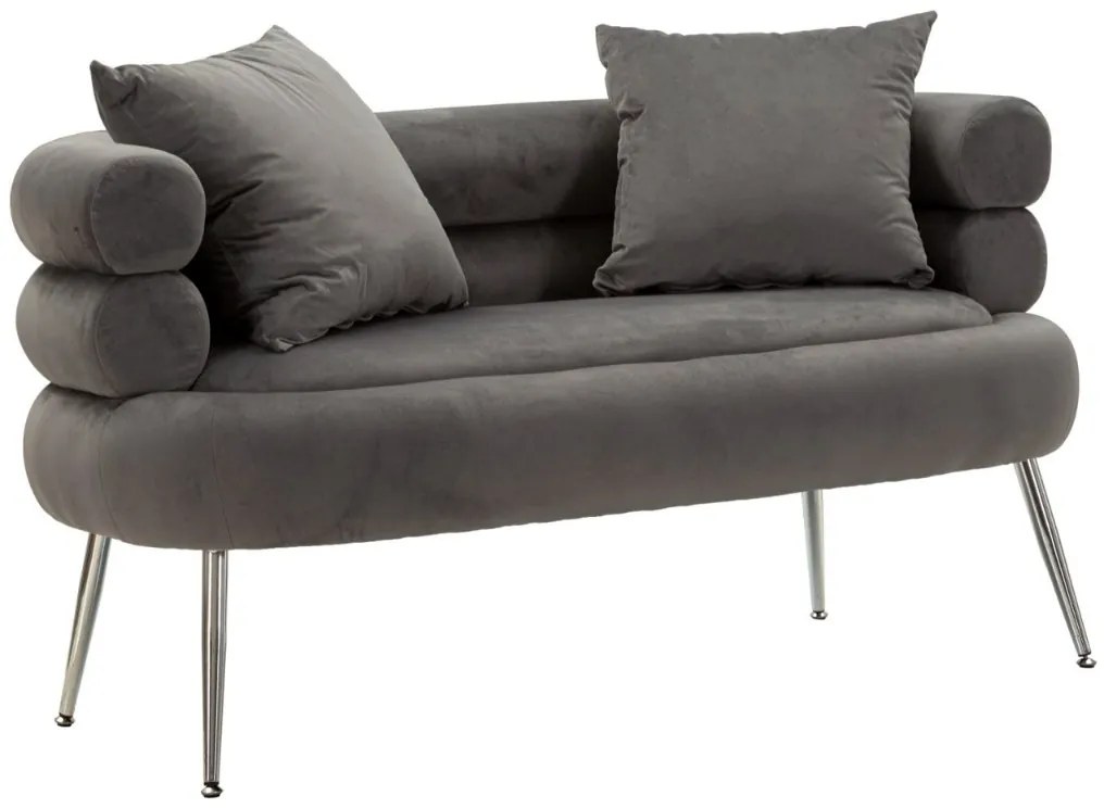 Designová pohovka Harmony 133 cm šedá / stříbrná