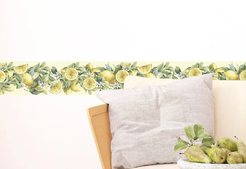 Samolepící bordura na zeď Jasné Citrony | 5 m x 13.8 cm | DWB8447