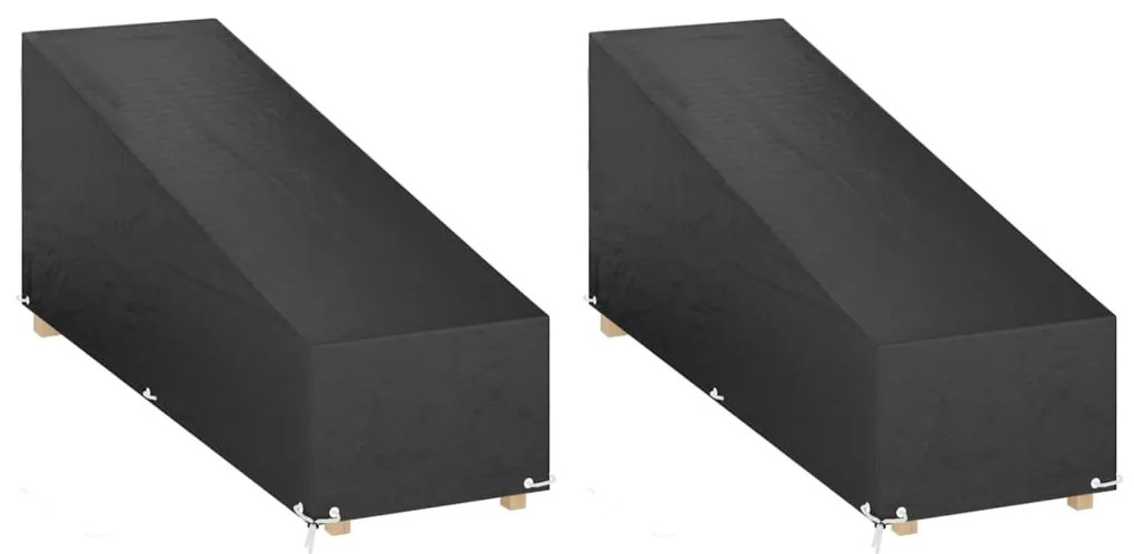 Plachty na zahradní lehátko 2 ks 12 oček 200 x 65 x 35/60 cm PE 3155395