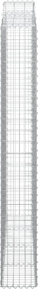 Klenutý gabionový koš 200 x 30 x 220/240 cm pozinkované železo 153391