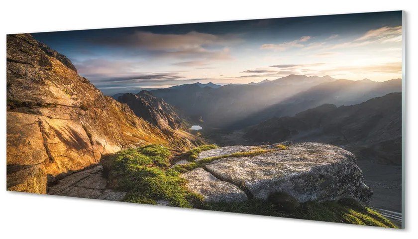 akrylový obraz Mountain Sunrise 120x60 cm
