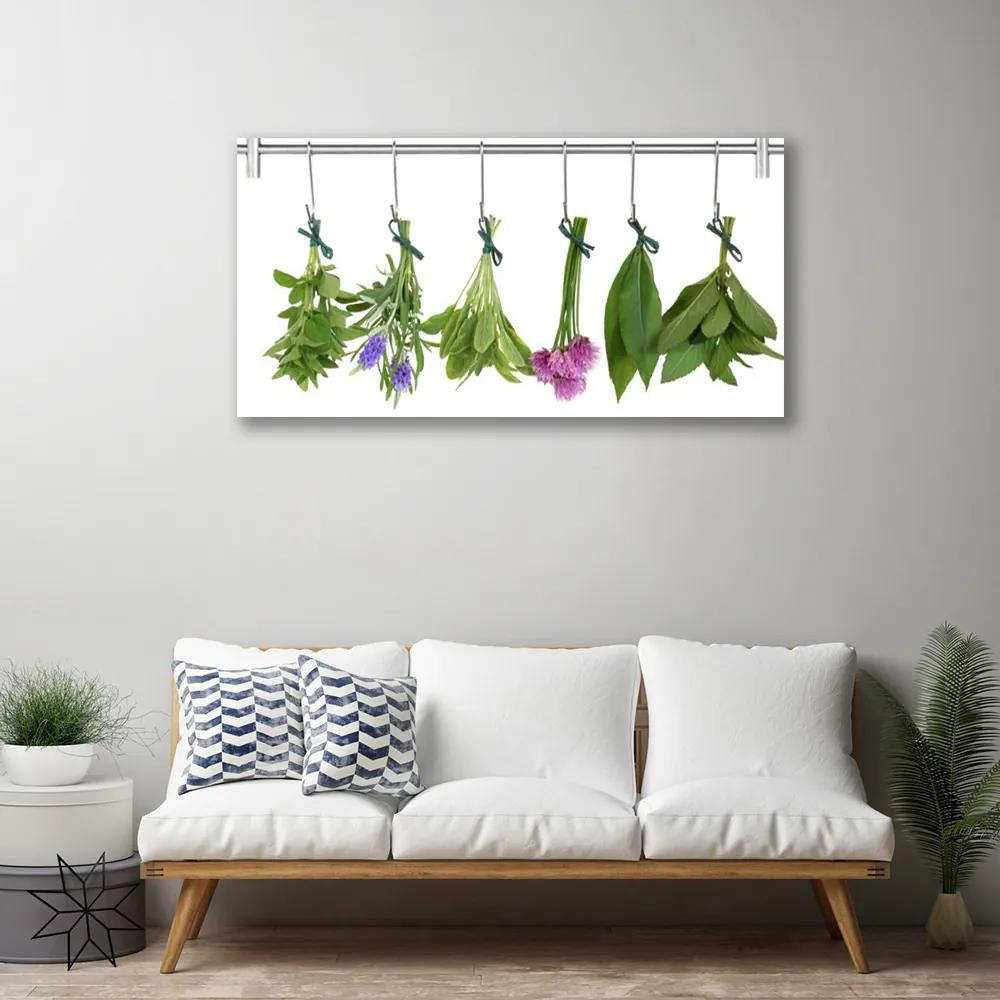 Obraz na plátně Sušené Byliny Listy Květiny 140x70 cm