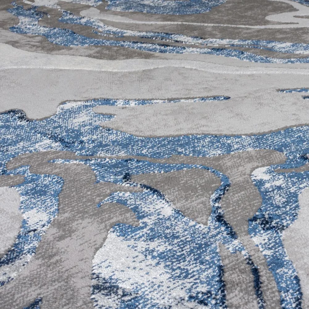 Flair Rugs, Běhoun Eris Marbled Navy, 60x230, modrá, chodba / předsíň